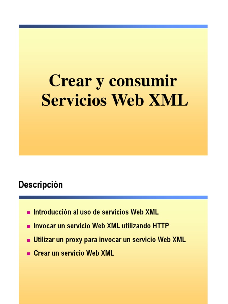 Crear y Consumir Servicios Web XML | PDF | Servicio web | Servidor proxy
