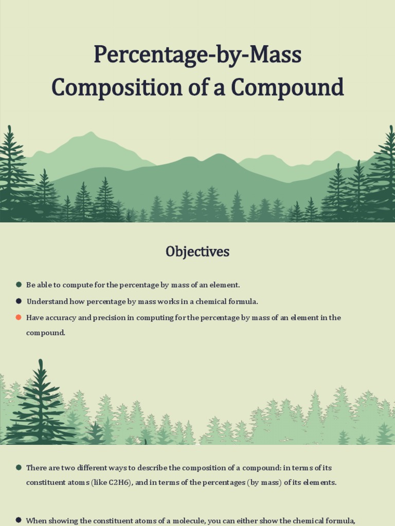 Percentage-by-Mass Composition of A Compound | PDF | Mole (Unit) | Ethanol