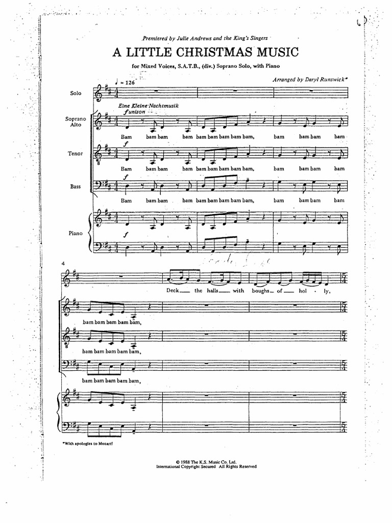 A Little Christmas Music PDF PDF Musical Instruments Compositions
