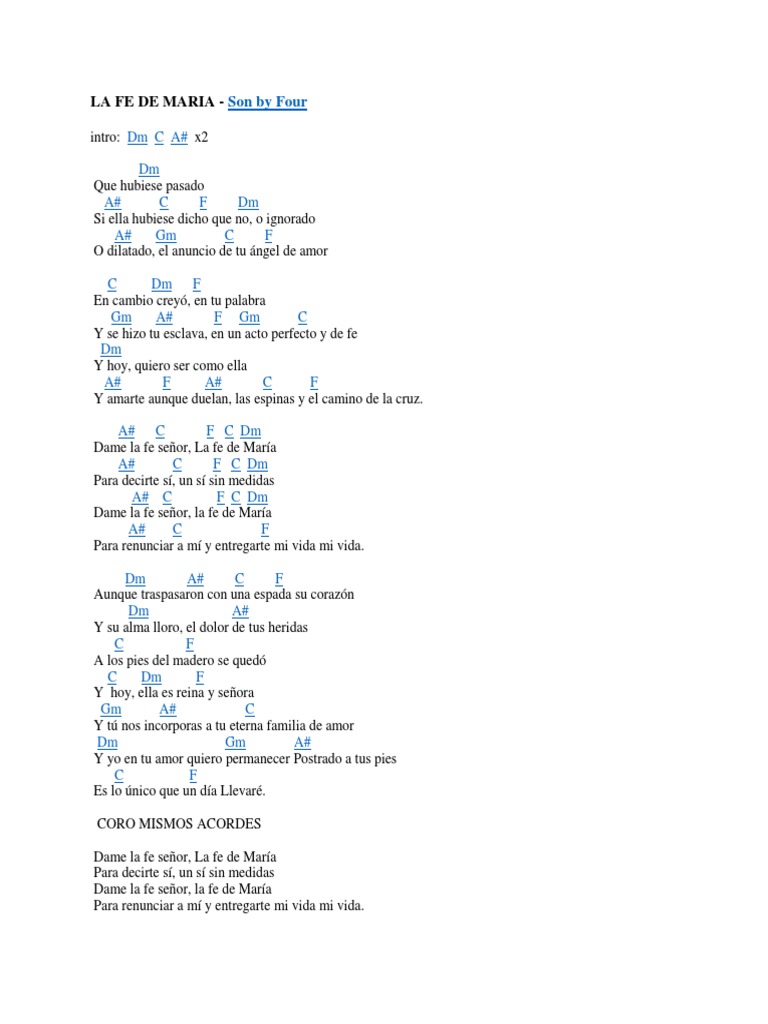 La Fe de Maria Acordes | PDF