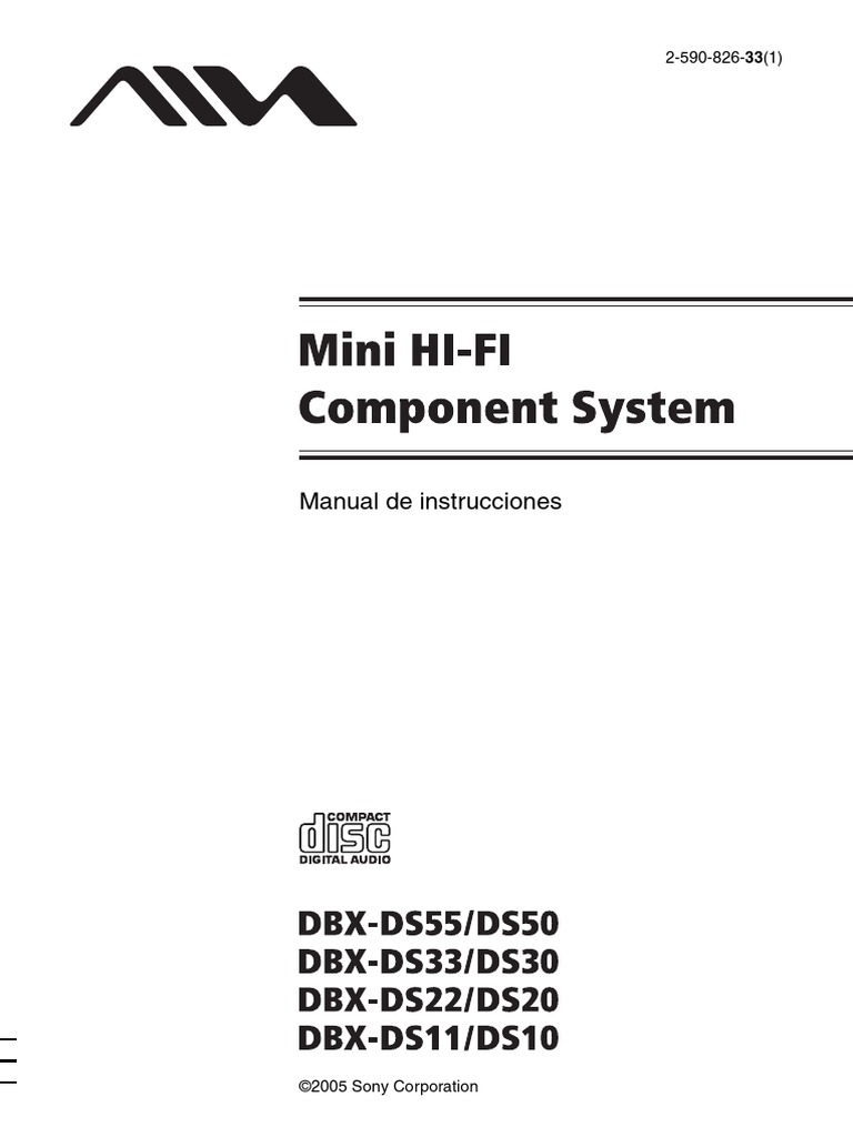 Equipo Sony-Aiwa DBX-DS55 - Manual de Instrucciones | PDF | Disco ...