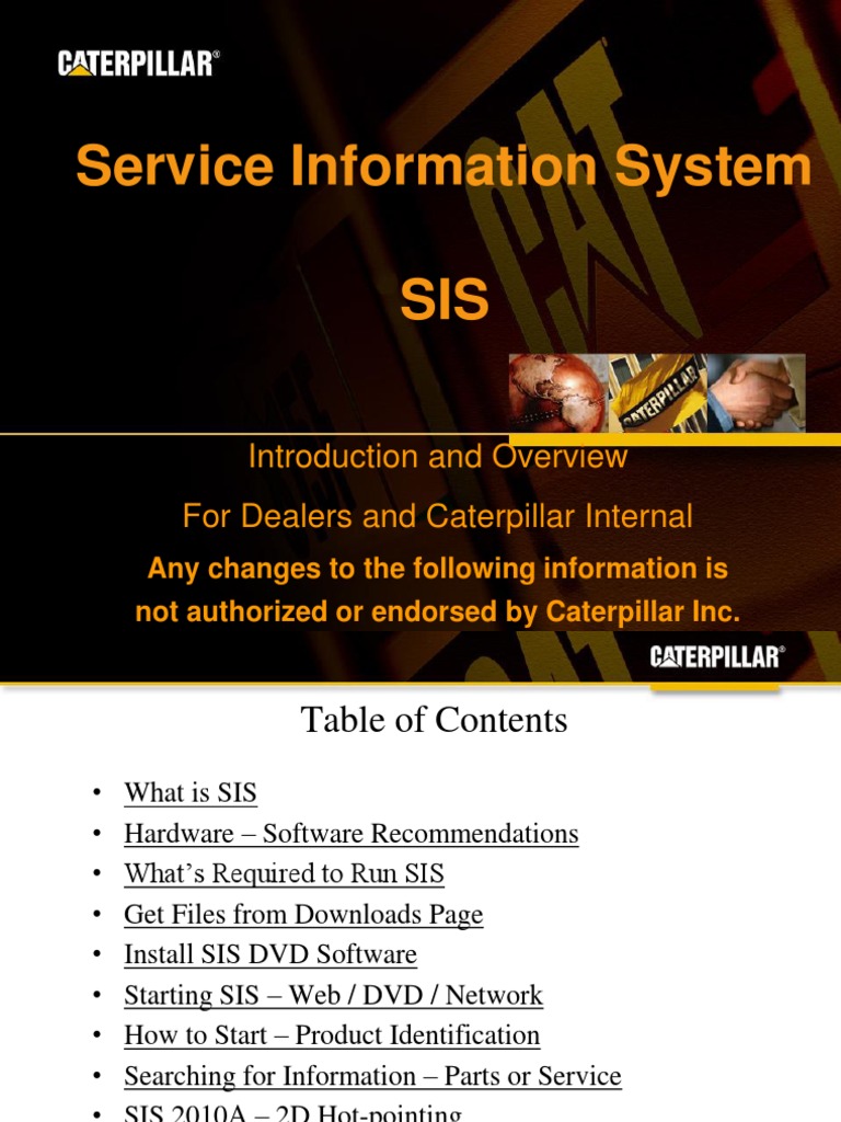 Service Information System SIS: Introduction and Overview For Dealers ...