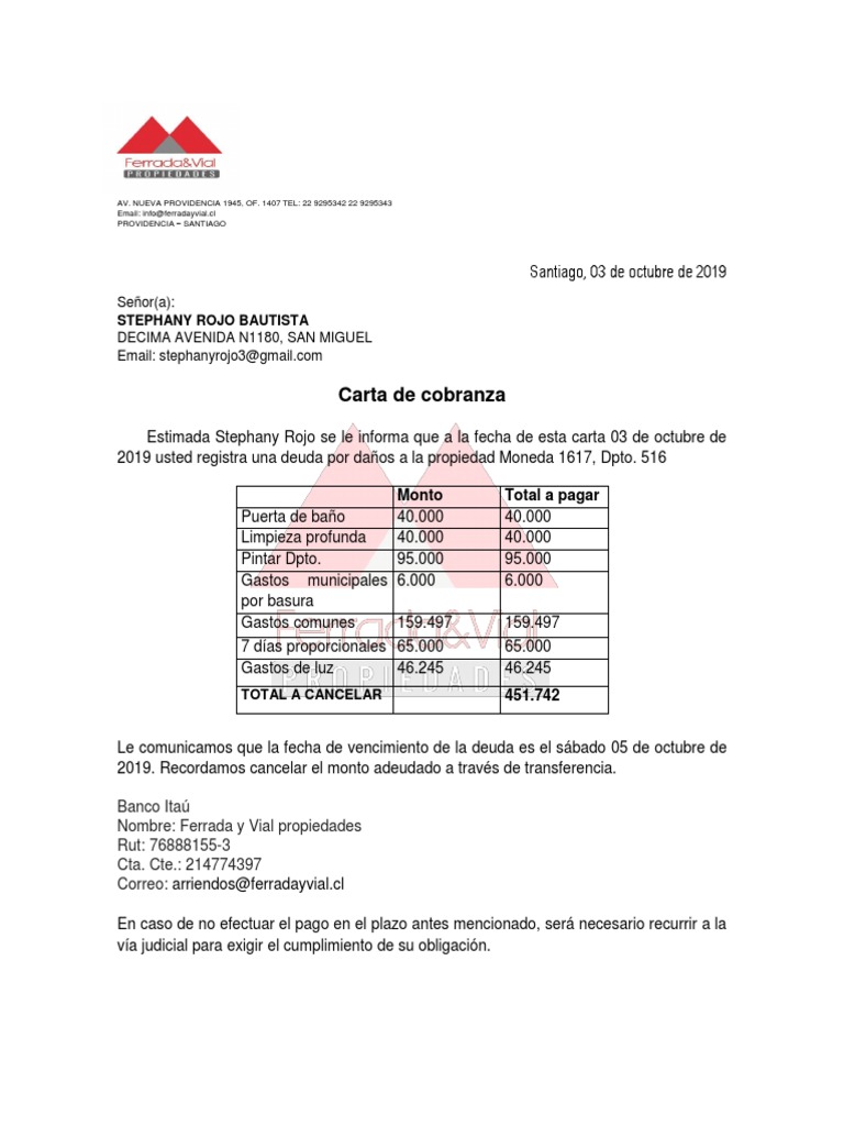 Carta de Cobranza | PDF