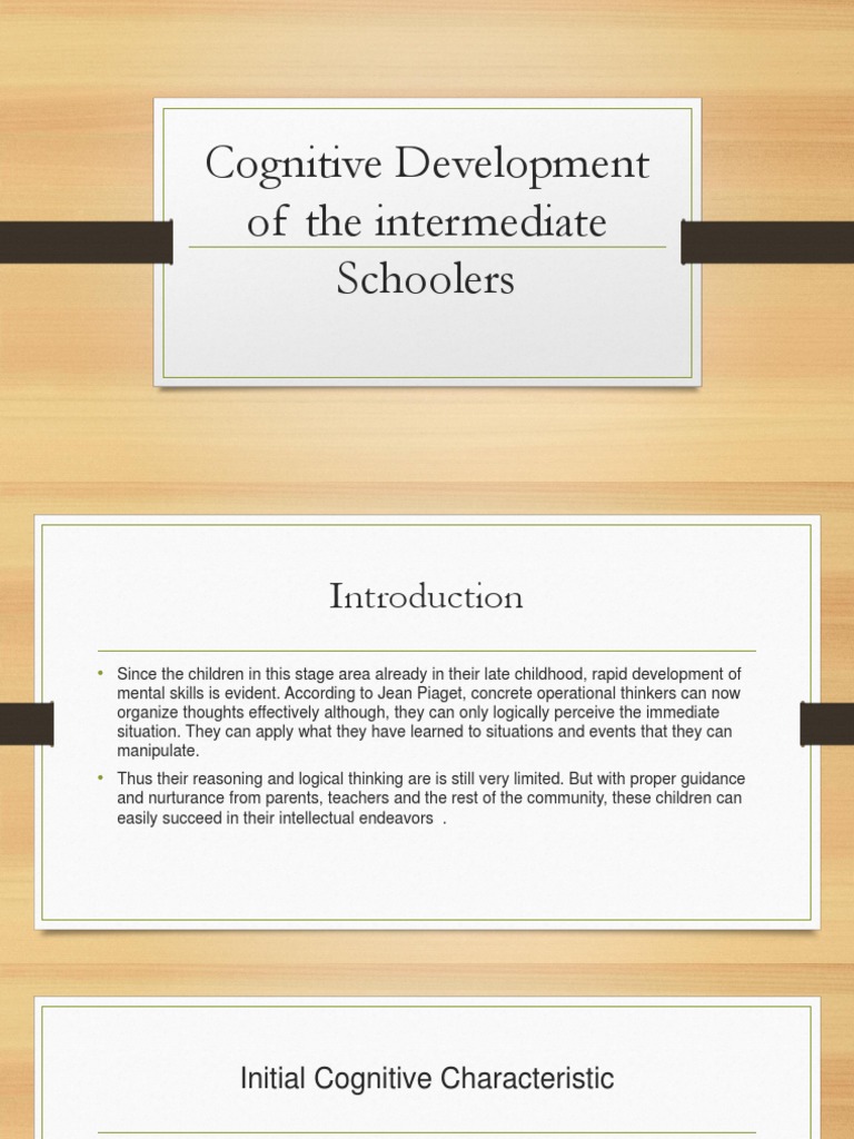 Cognitive Development of The Intermediate Schoolers | PDF | Thought ...