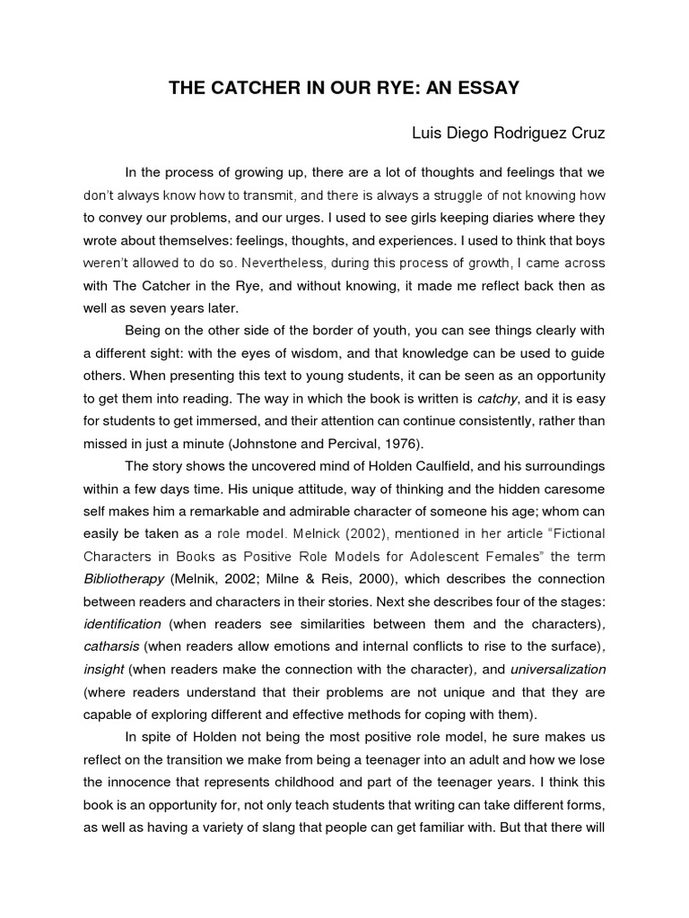 Analyzing The Catcher in the Rye | PDF | Psychological Concepts
