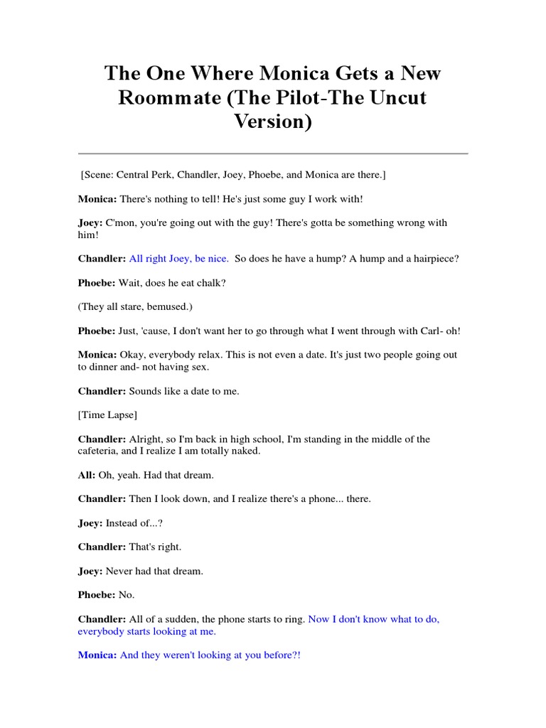 Friends Script | PDF | Friends