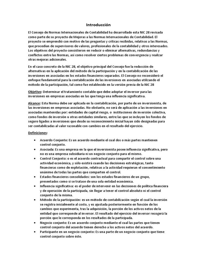Nic 28 | PDF | normas internacionales de INFORMACION FINANCIERA ...