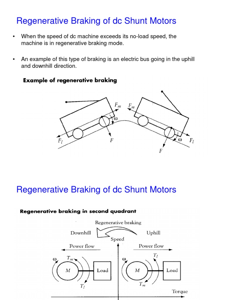 Regenerative Braking of DC Shunt Motors | PDF | Electric Motor | Brake