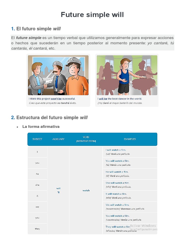 Future Simple Will Pdf
