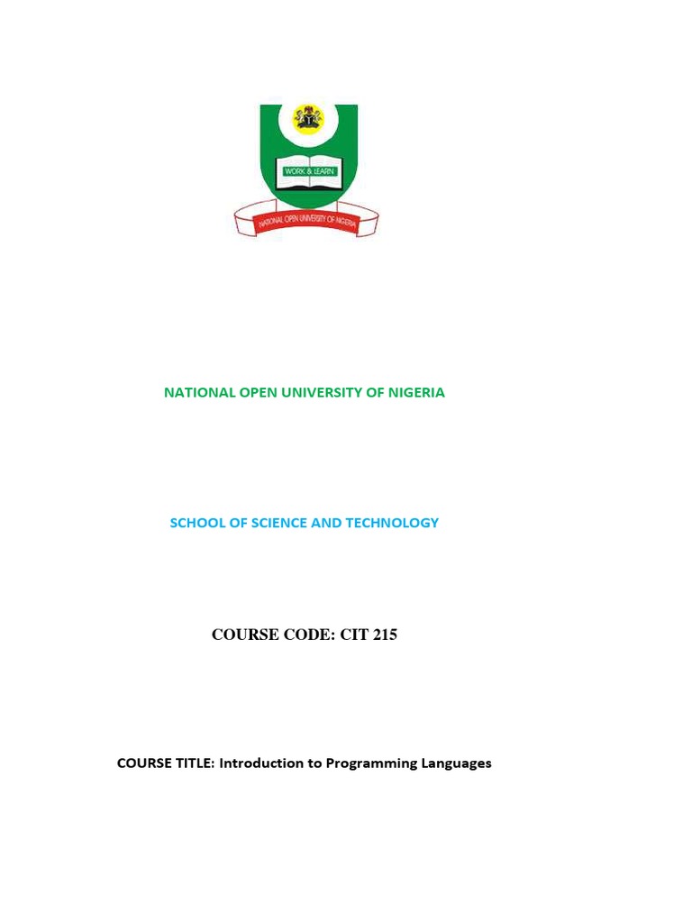 CIT 215 Intro To Programming Languages - 1 PDF | PDF | Operating System | Computer Program