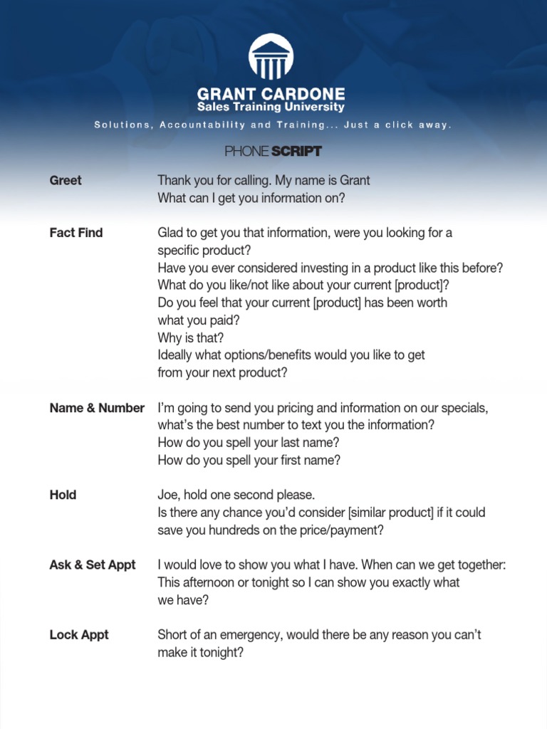 Inbound Phone Script - PDF | PDF