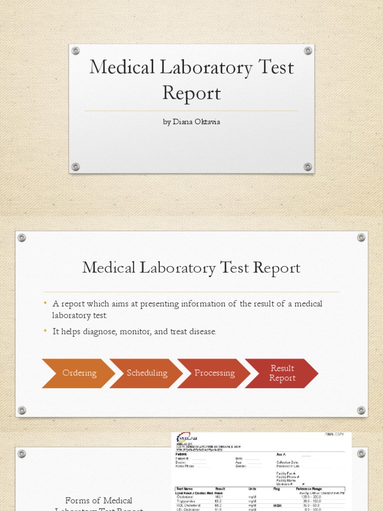 Medical Laboratory Test Report | PDF | Experiment | Medical Laboratory