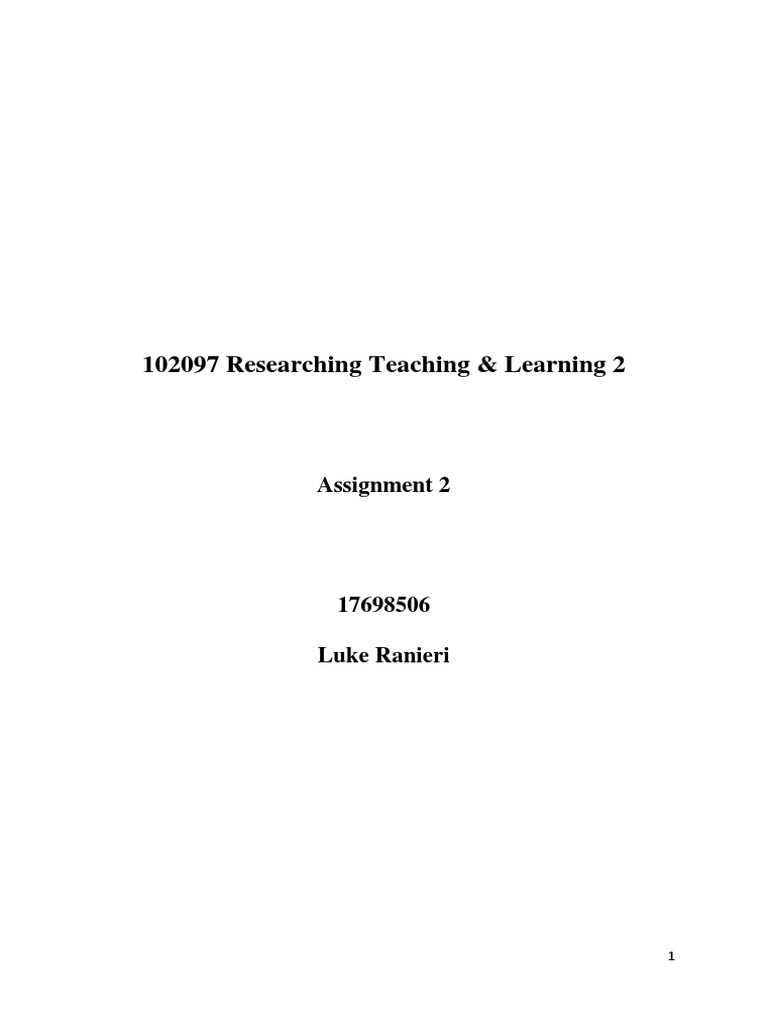 Luke Ranieri rtl2 Assessment 2 | PDF | Project Based Learning | Science ...