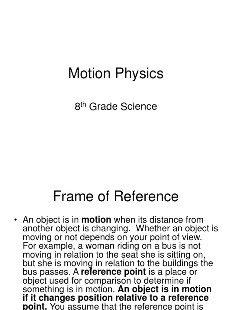 Motion Physics: 8 Grade Science | PDF | Speed | Acceleration