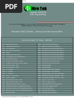 G-Codes and M-Functions - Milling | PDF | Drilling | Machining