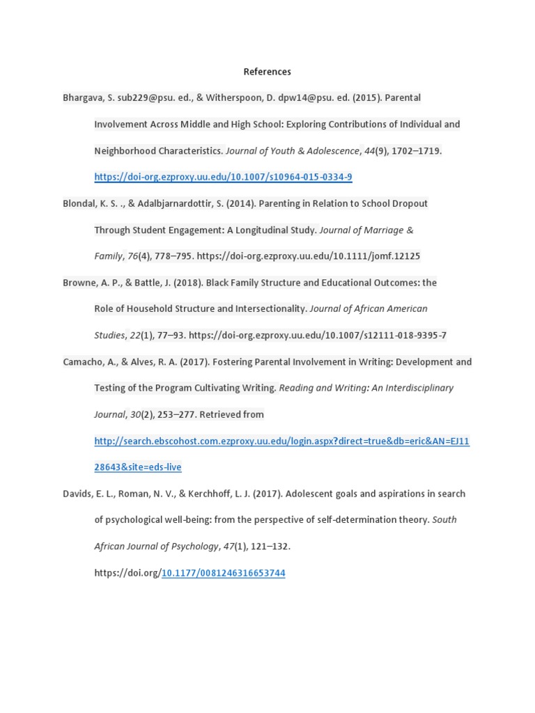 Capstone References | PDF | Adolescence | Social Science