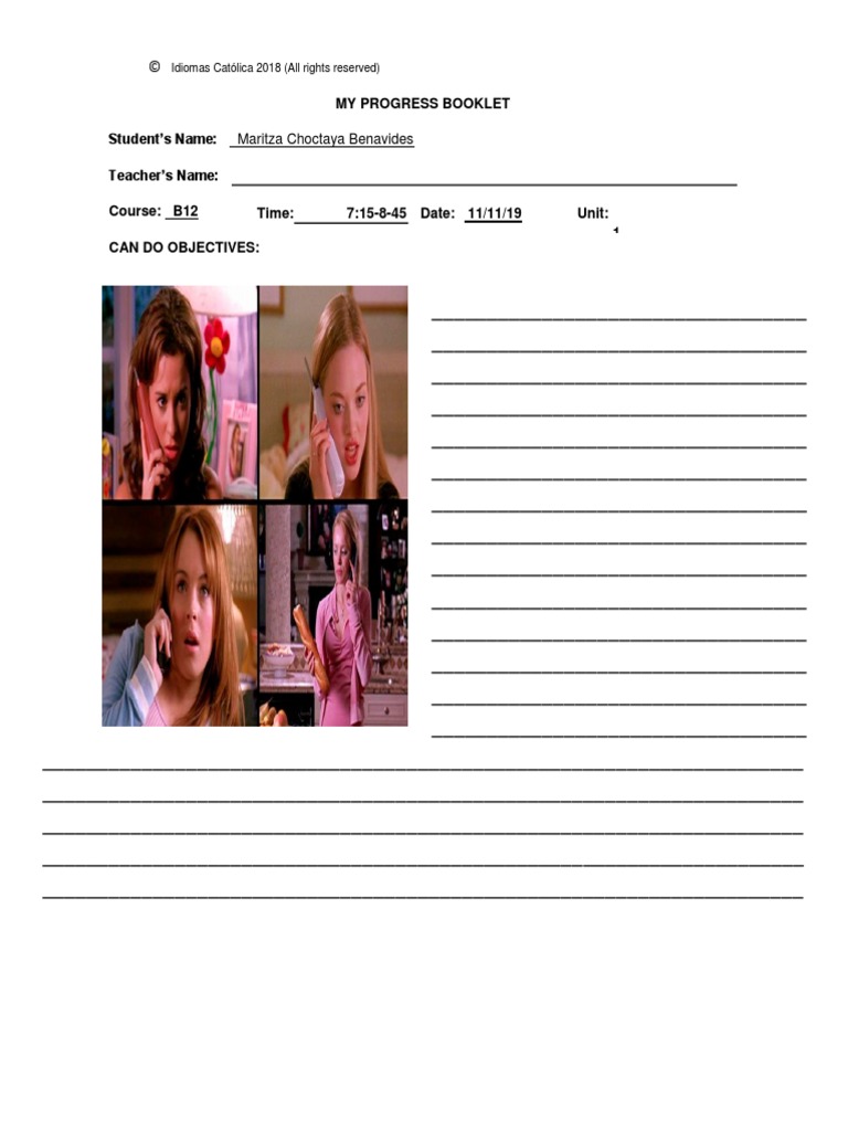 My Progress Booklet Template Ib9-Ib12 | PDF | Human Communication ...