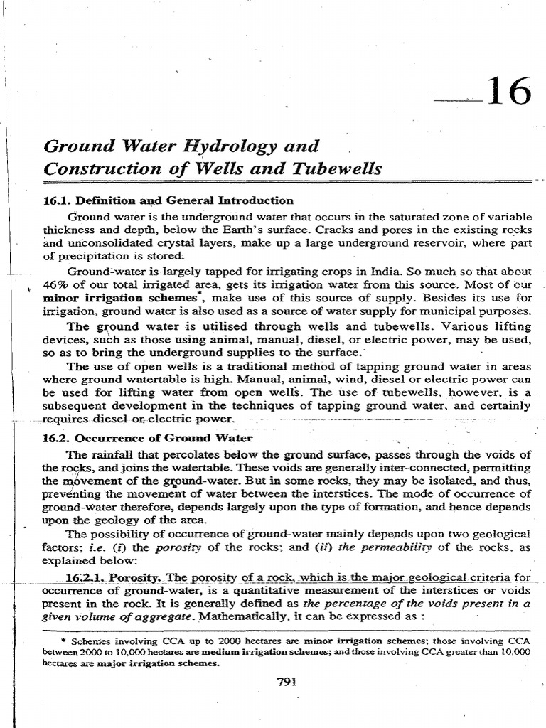 16 - Ground Water Hydrology and Construction of Wells and Tubewells ...