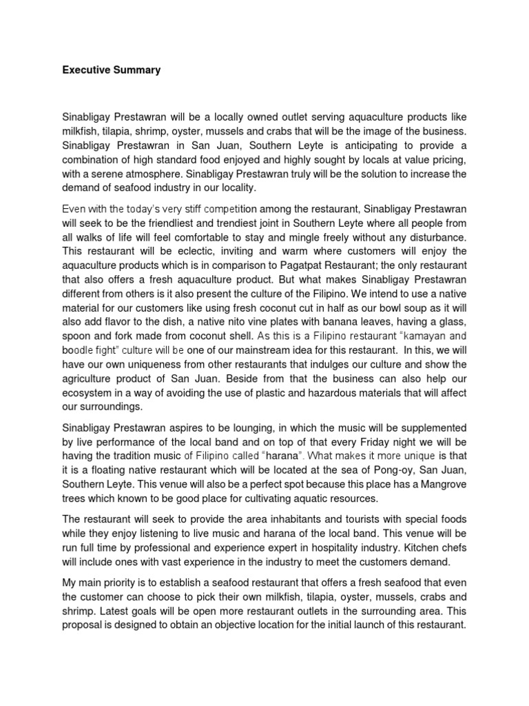 Business Proposal | PDF | Seafood | Overfishing