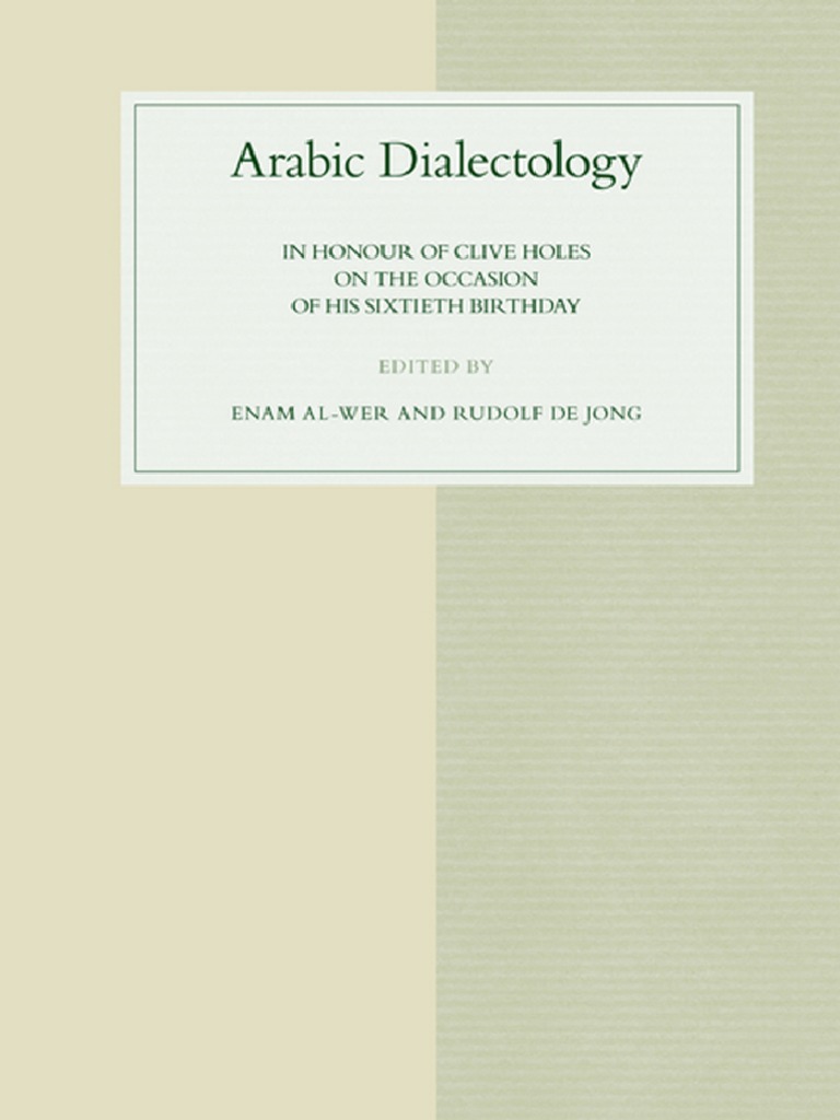 Arabic Dialectology | PDF | Arabic | Book Of Daniel
