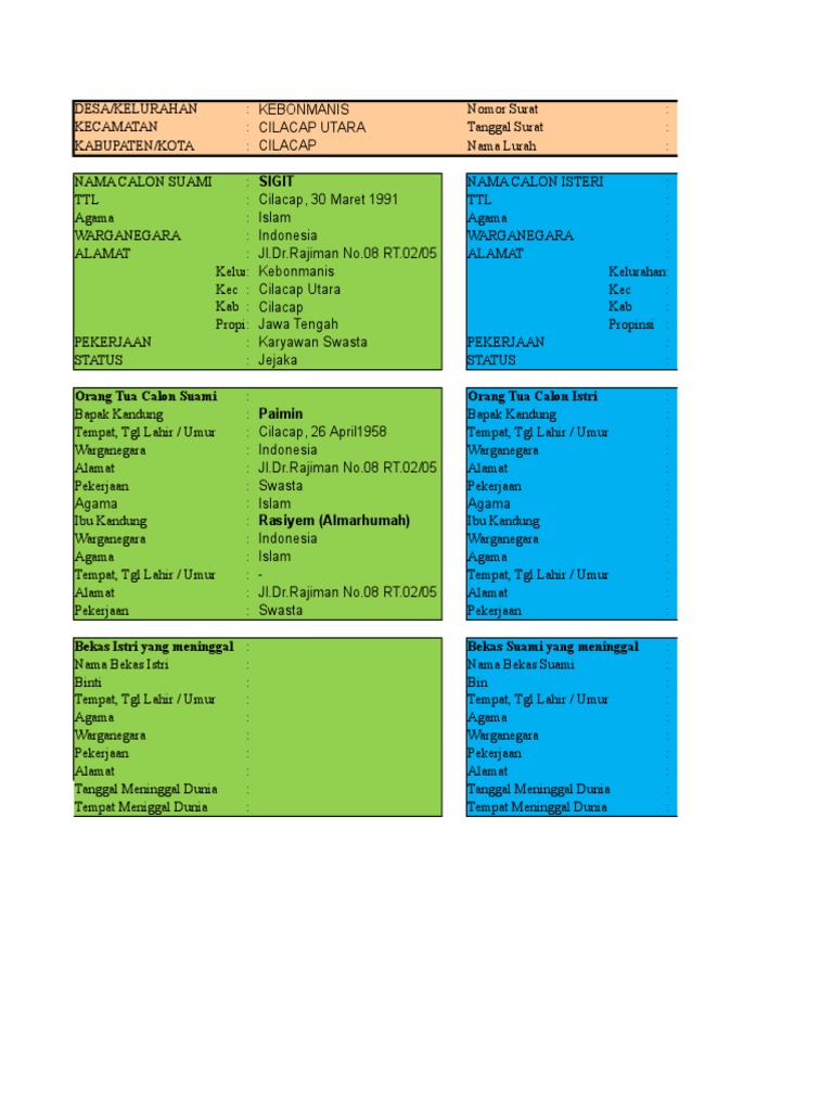 Blangko Model N Kebonmanis Ukuran A4 TERBARU | PDF