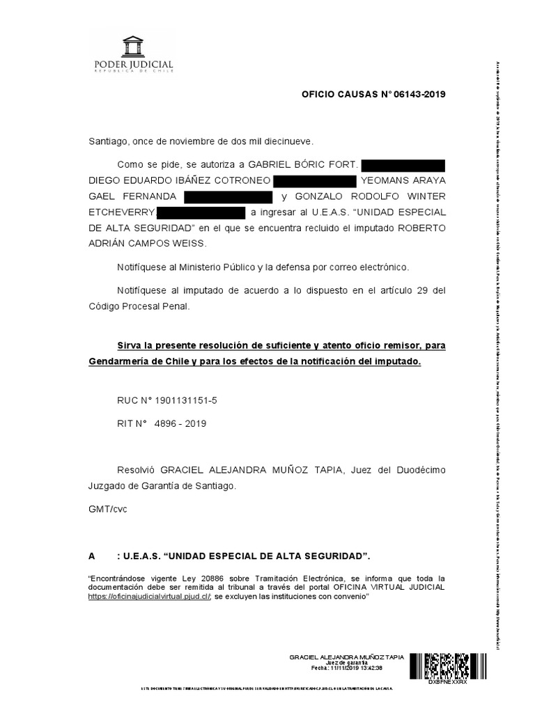 El Documento Del Poder Judicial | Descargar gratis PDF | Chile ...