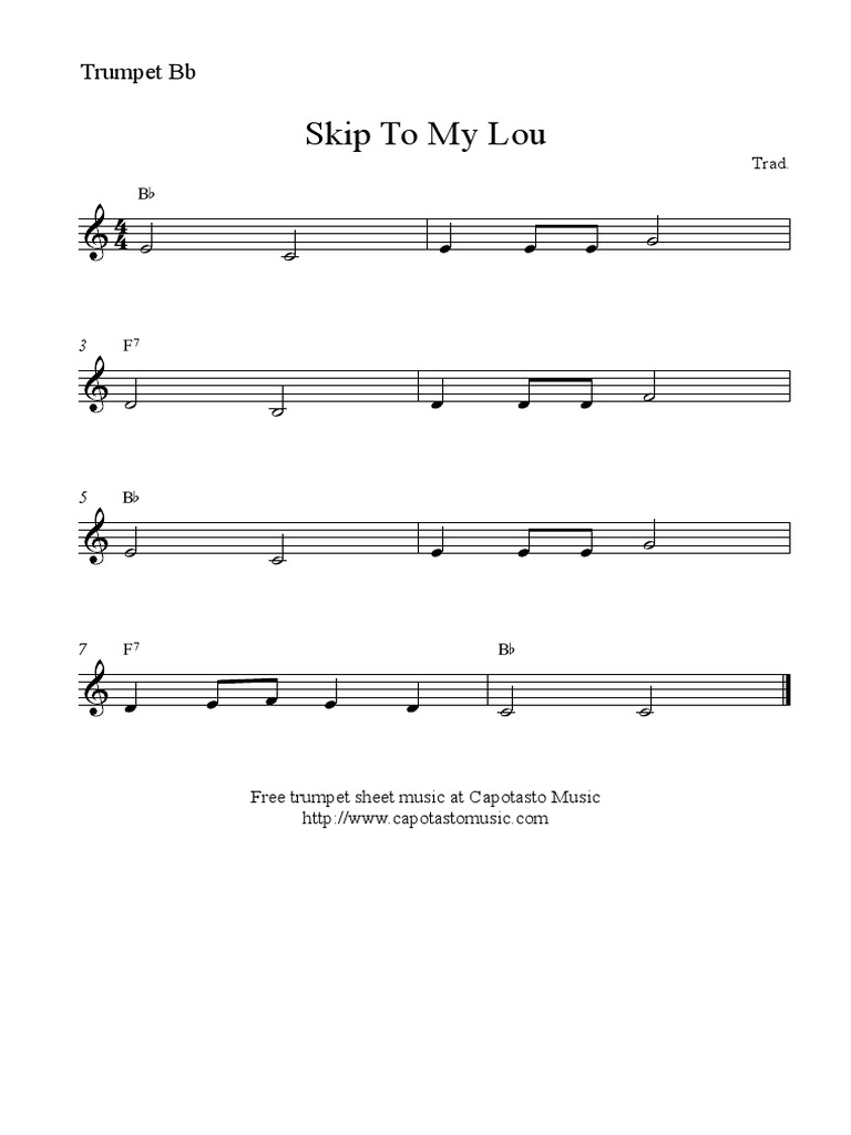 Skip To My Lou Trumpet PDF | PDF