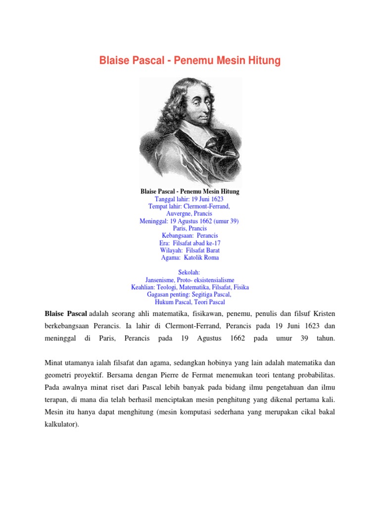 Blaise Pascal | PDF