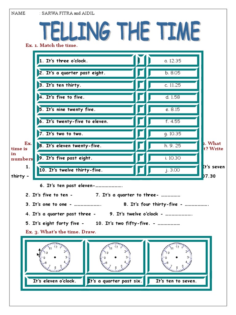 Telling The Time | PDF