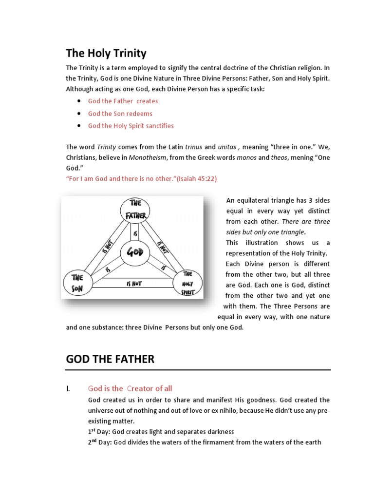 CLE - The Holy Trinity | PDF | God The Father | Trinity