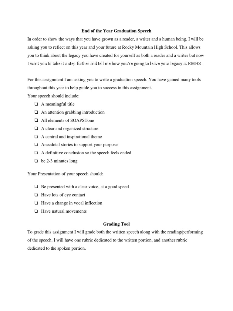 Culminating Assessment | PDF