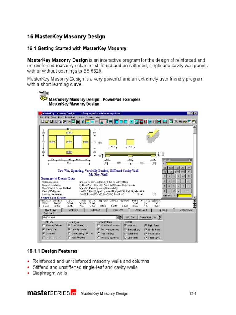 MasterKey Masonry Design | PDF | Masonry | Computing