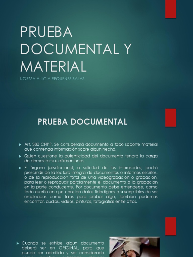 Prueba Documental y Material | PDF | Justicia | Crimen y violencia