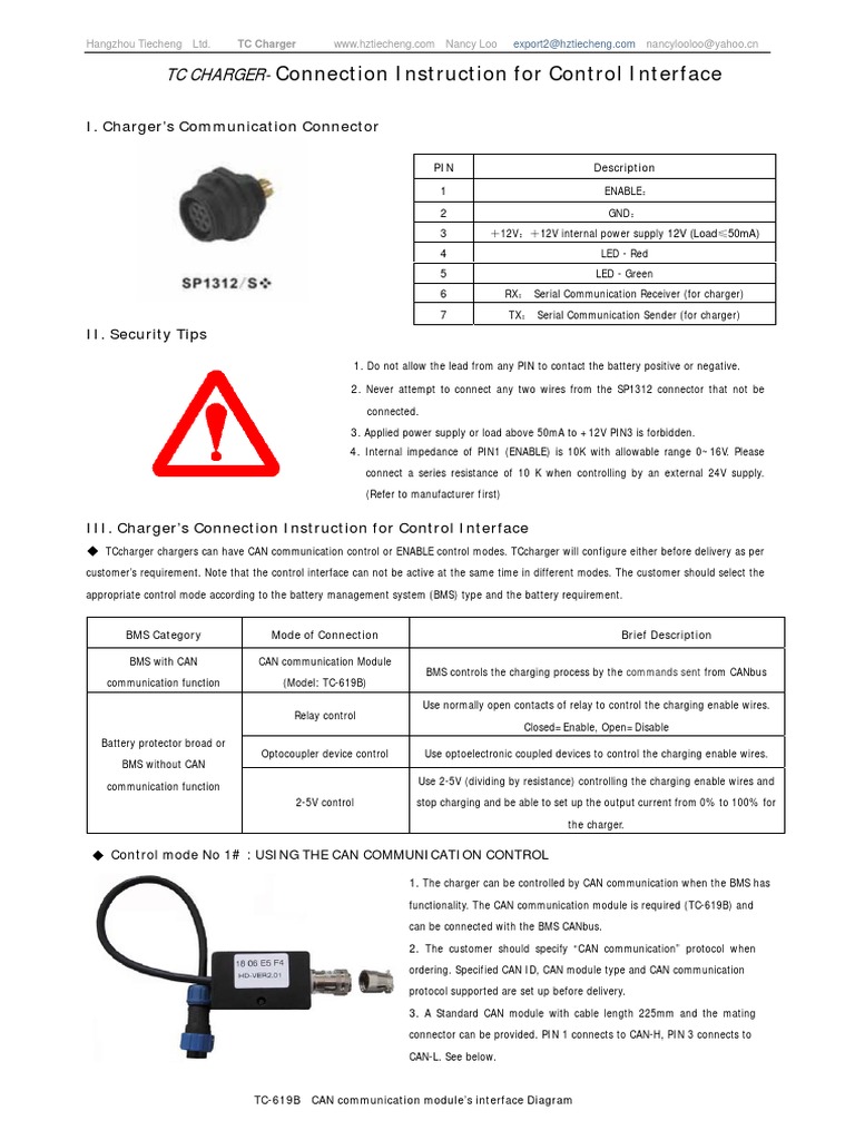 TC Charger Connection Instructions | PDF | Battery Charger | Electrical ...