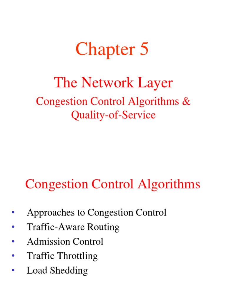 The Network Layer: Congestion Control Algorithms & Quality-of-Service | Download Free PDF ...