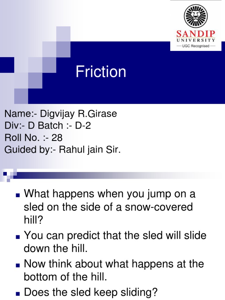 Friction | PDF | Sled | Friction