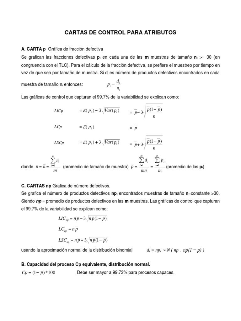 Cartas de Control para Atributos | PDF | Ingeniería Electrónica | Ingeniería Informática