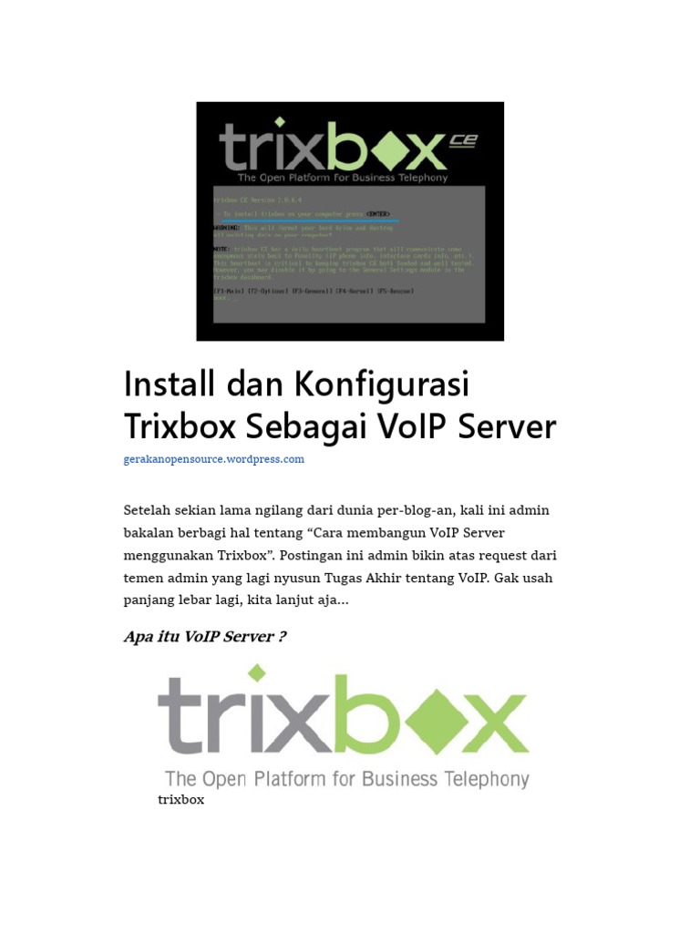Konfigurasi Trixbox | PDF