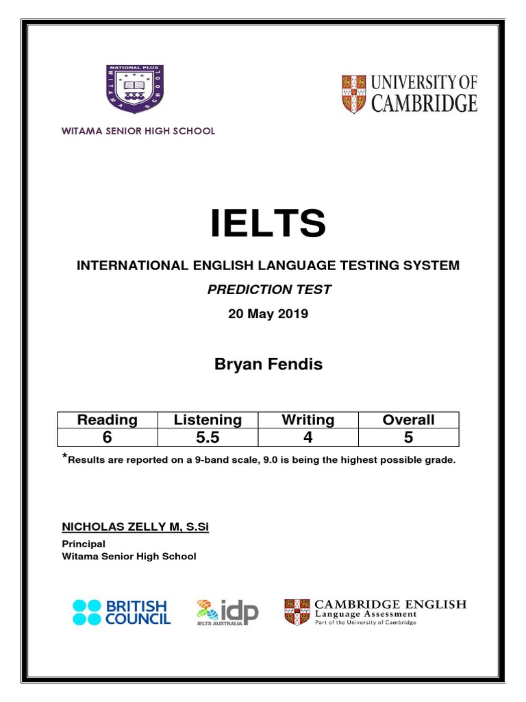 Ielts Result | PDF | International English Language Testing System ...