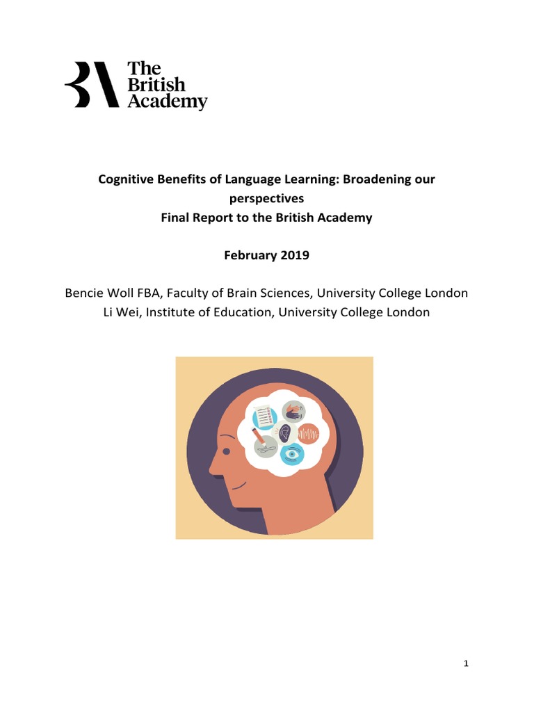 Cognitive Benefits Language Learning Final Report | PDF ...