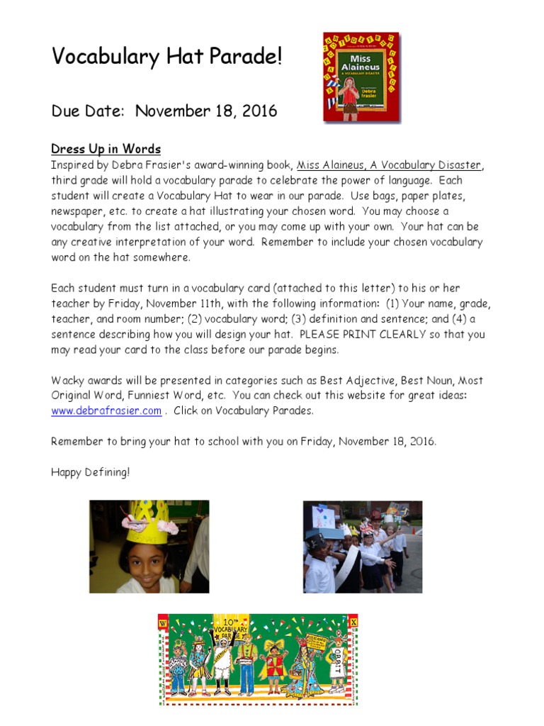 Third Grade Vocabulary Parade | PDF | Vocabulary | Word