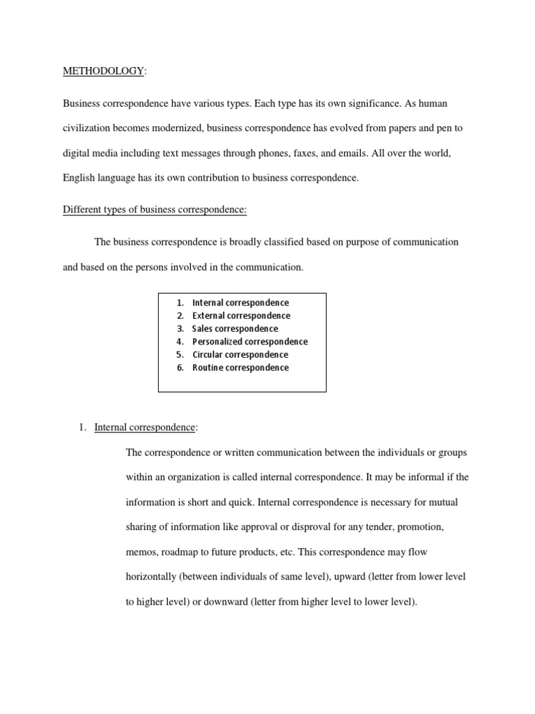 Types of Business Correspondence Explained | PDF | Communication ...