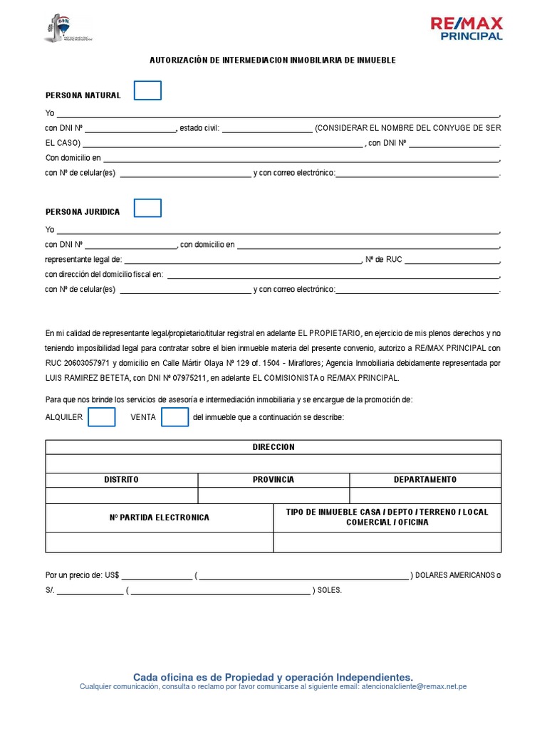 Contrato de Exclusividad RE/MAX | PDF | Gobierno | Business