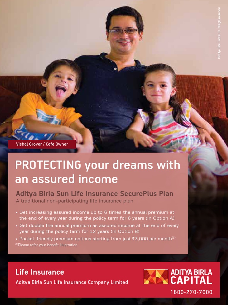 ABSLI SecurePlus Plan Brochure PDF | PDF | Insurance | Present Value
