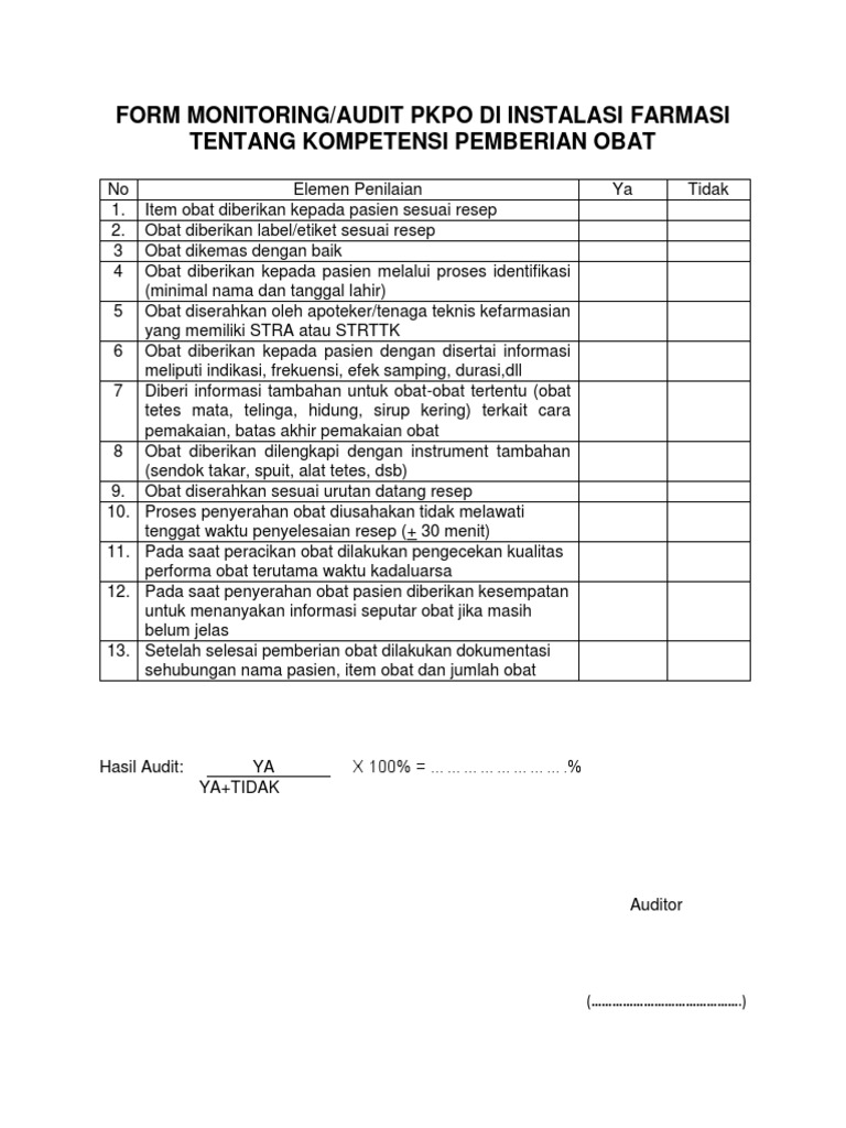 Form Monitoring Pemberian Obat | PDF | Kesehatan Holistik | Sains ...