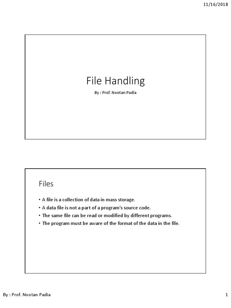 File Handling | PDF | Computer File | Text File