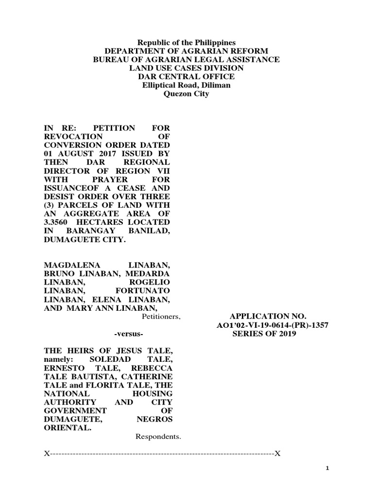 Answer On Petition For Revocation of The Conversion Order | PDF ...