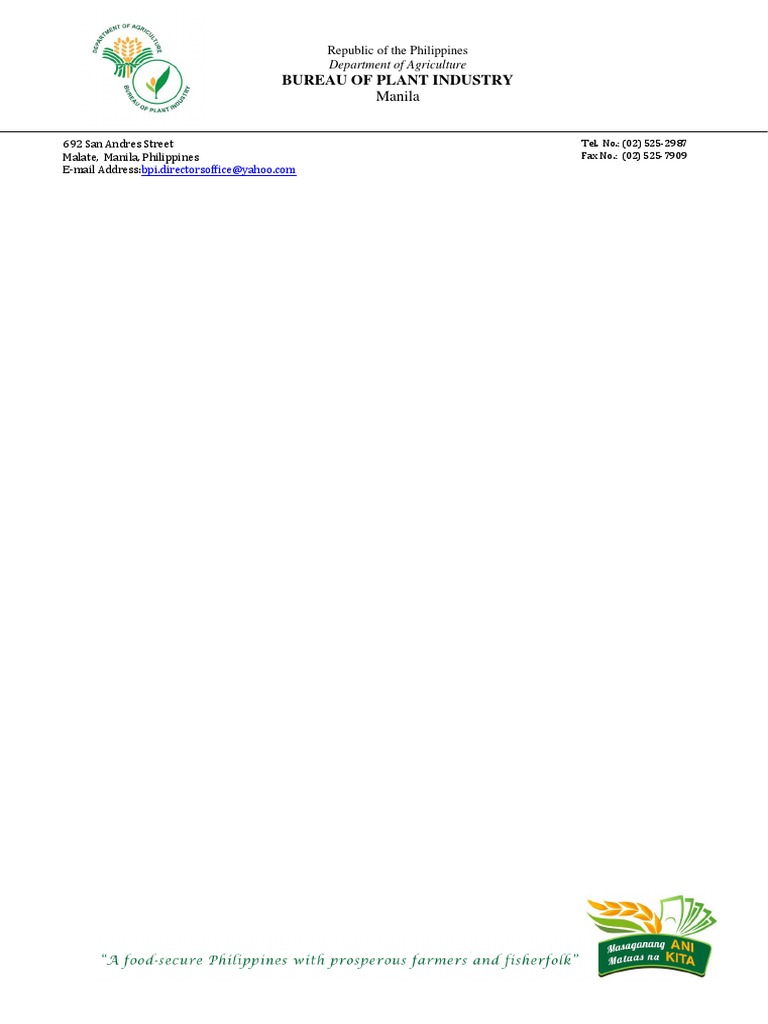 DA-BPI Letterhead New Logo | PDF