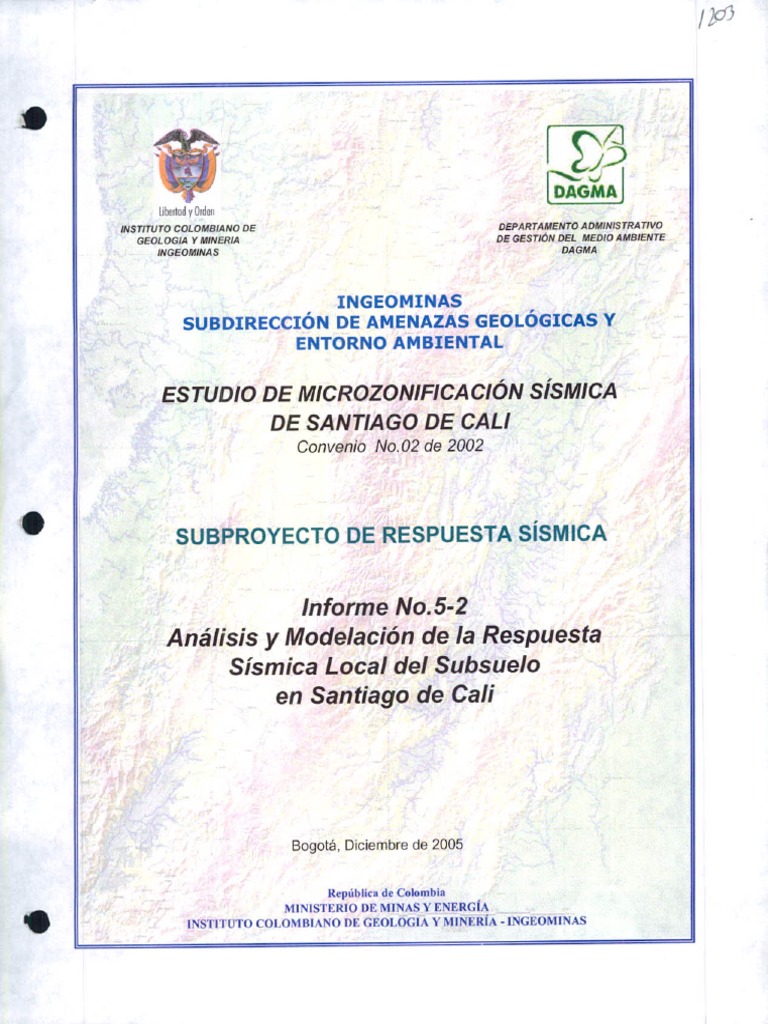 Microzonificación Sísmica de Cali | PDF