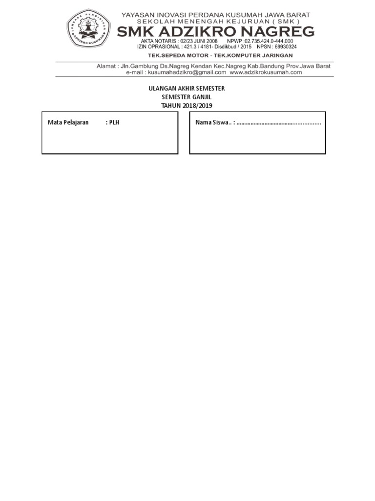 Soal Uas PLH Oke | PDF
